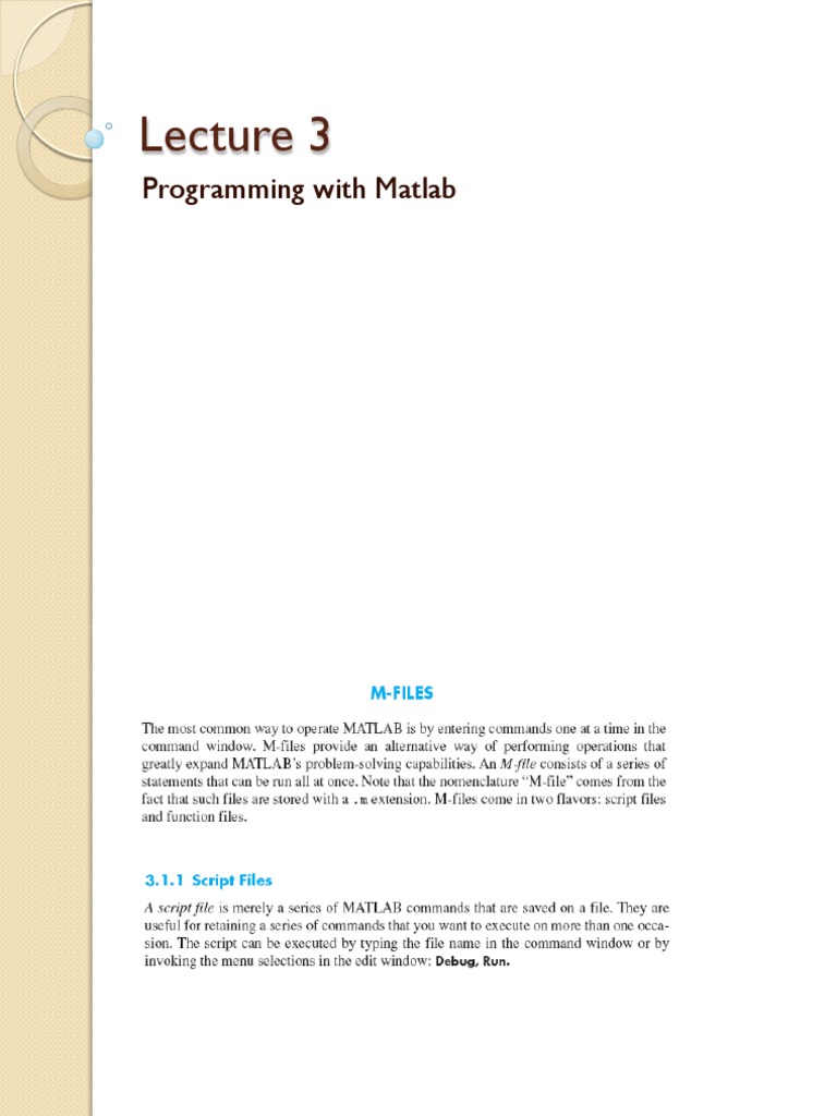 Programming With Matlab | PDF