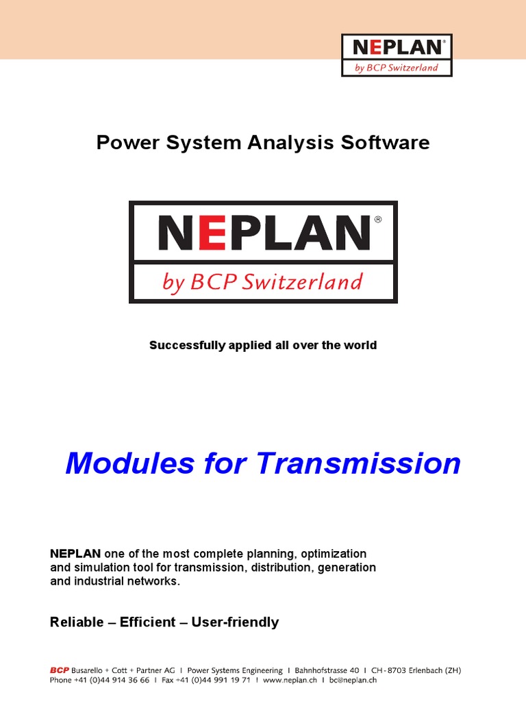 NEPLAN TransmissionModules-1 PDF | PDF | Computer Network | Databases