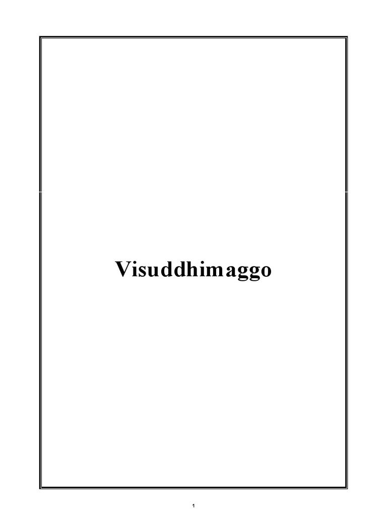 Visuddhimagga PDF | PDF