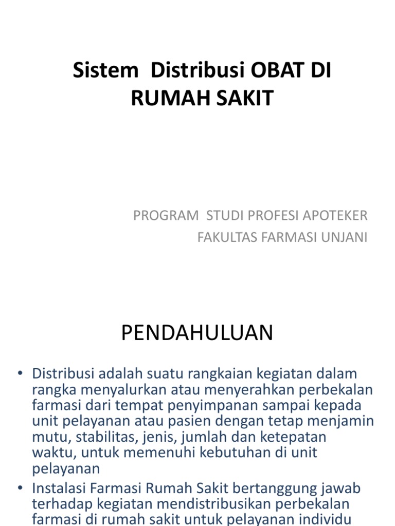 Sistem Distribusi Obat RS | PDF | Sains & Matematika
