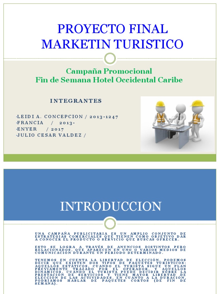 Proyecto Final Marketing Turistico | PDF