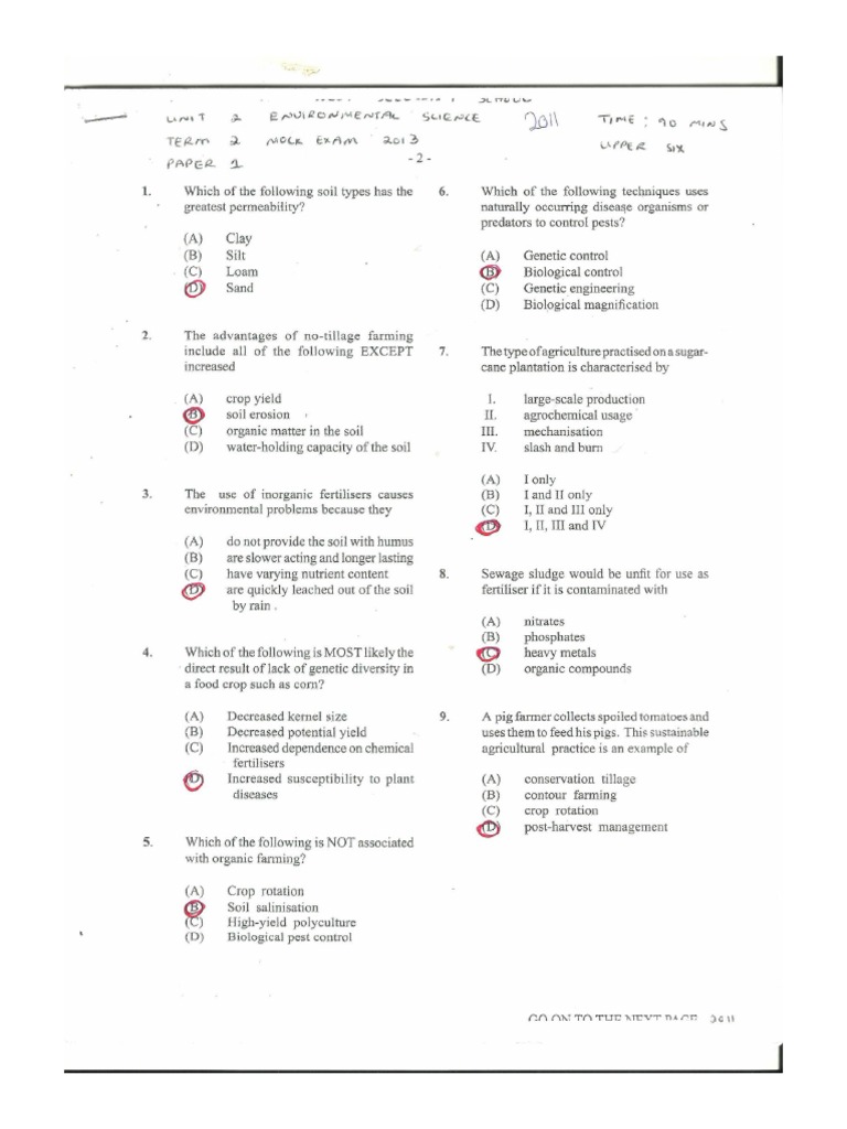 CAPE Environmental Science 2011 Unit 1 Paper 1 | PDF