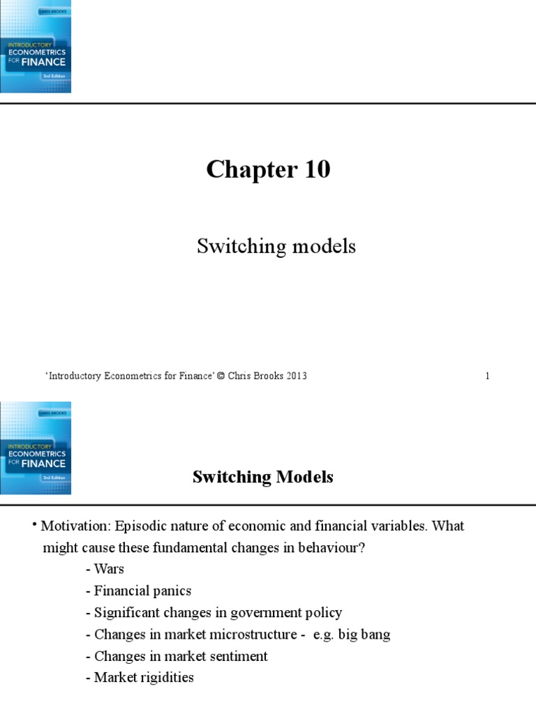 Switching Models: Introductory Econometrics For Finance' © Chris Brooks 2013 1 | PDF ...