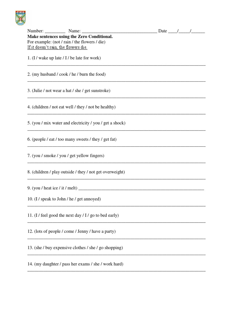 Zero and 1st Conditionals Grammar Exercises | PDF | Nature