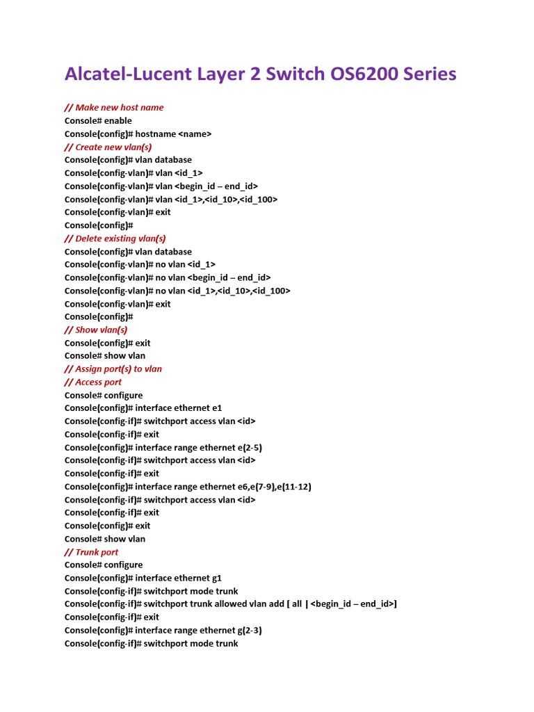 Alcatel-Lucent Layer 2 Switch OS6200 Ser PDF | PDF