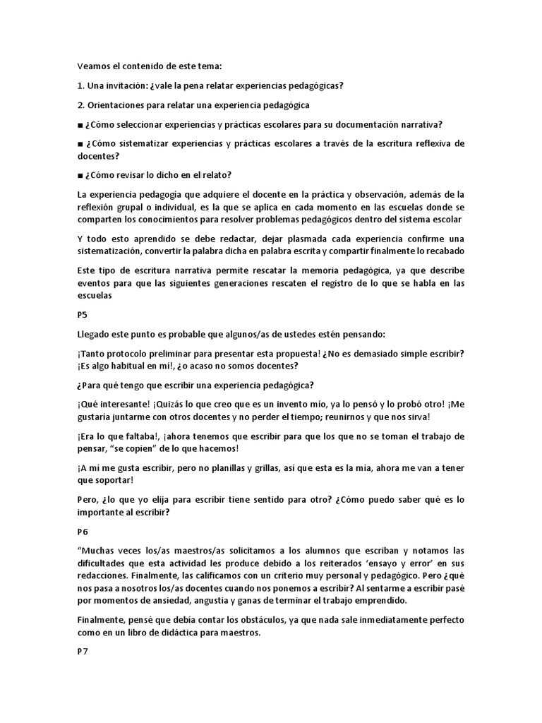 Guia para La Elaboracion de Narrativas | PDF | Hora | Escritura