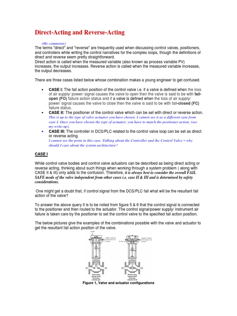 Direct-Acting and Reverse-Acting: Case I | Download Free PDF | Valve ...