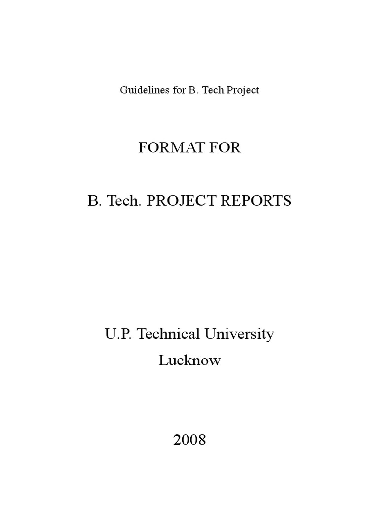 Guideline For B.tech Final Year Project | PDF | Errors And Residuals ...