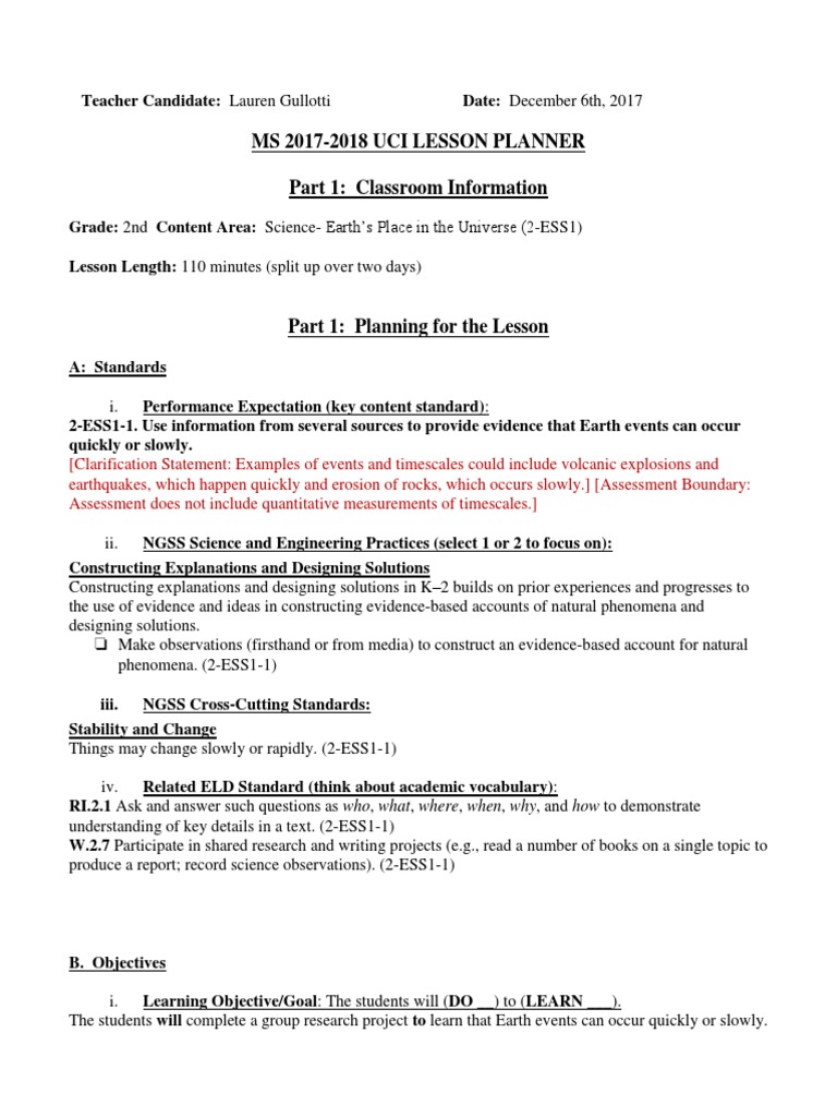 2nd Grade - Science Lesson | PDF | Educational Assessment | Lesson Plan