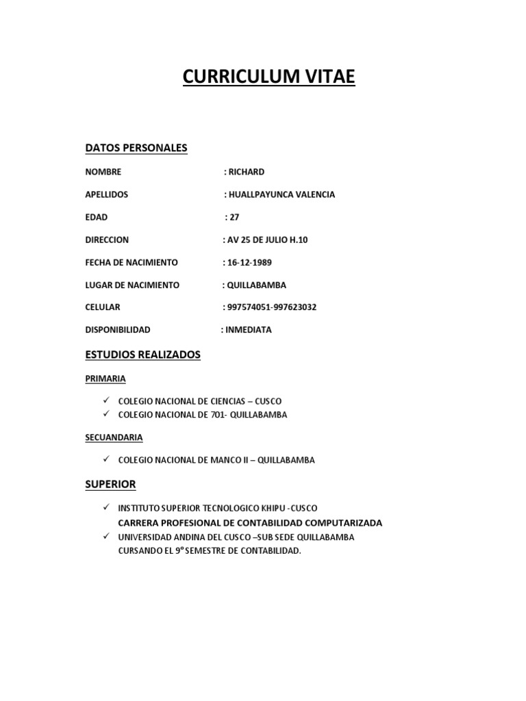 Curriculum Vitae - Richard | PDF | Economies | Business