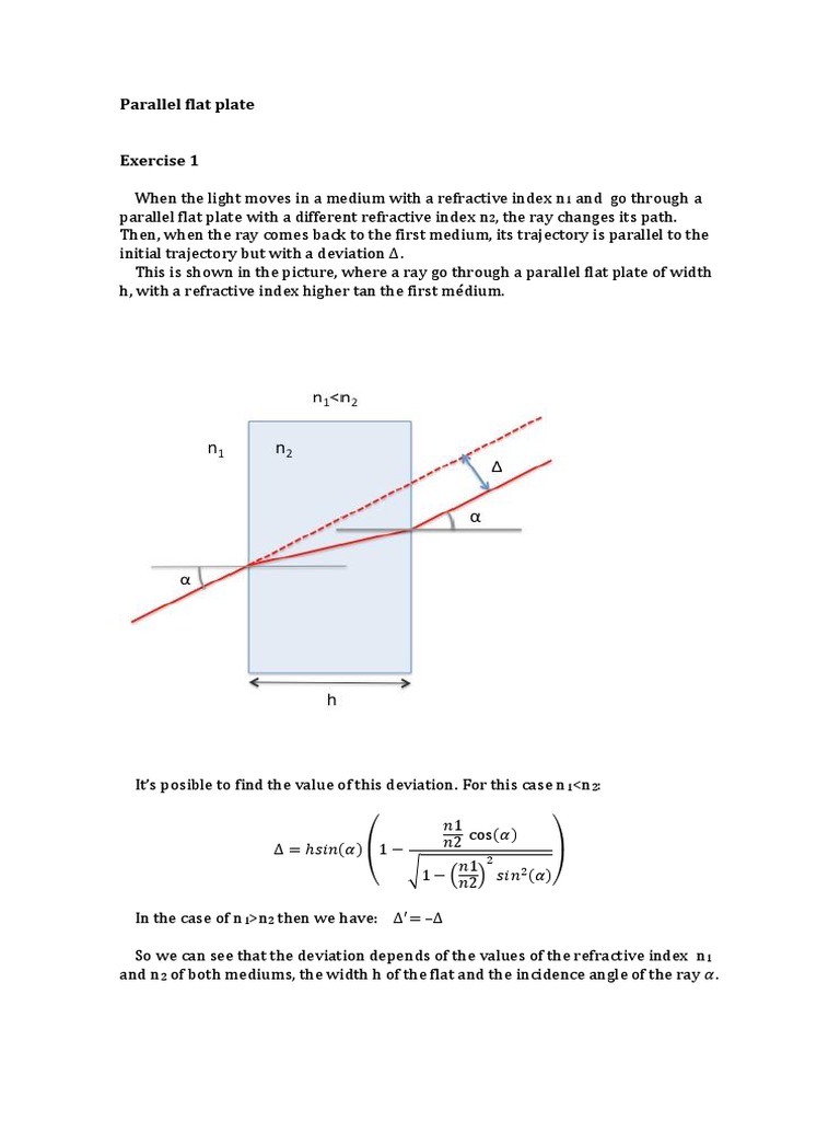 Parallel Flat Plate | PDF | Refraction | Atomic