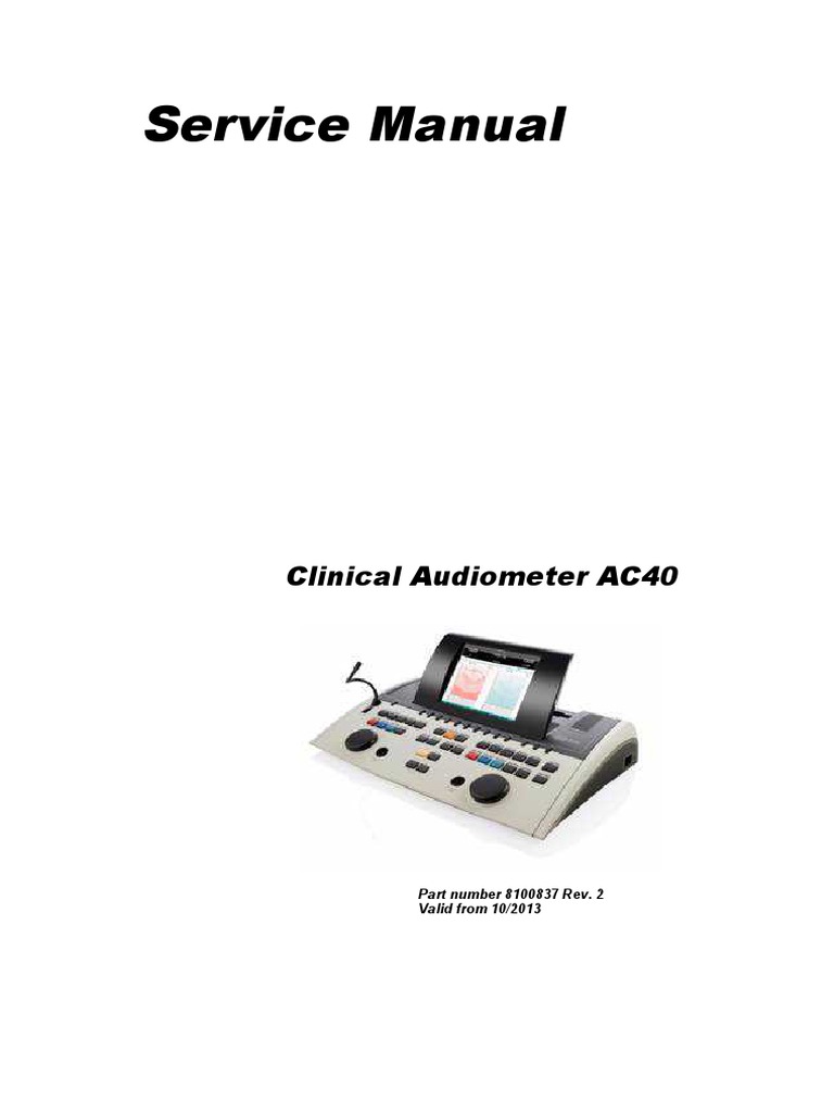 AUDIOMETRO Interacoustics AC40 - MS PDF | PDF | Headphones | Otology