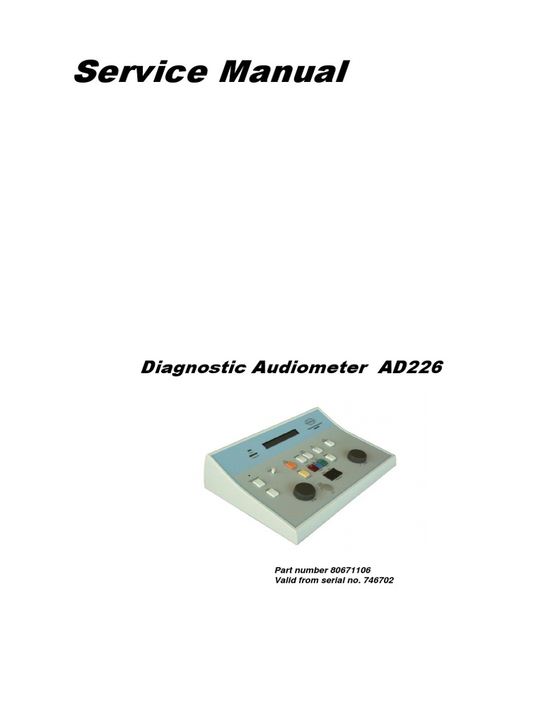 The AD226 is a diagnostic audiometer for air and bone conduction ...