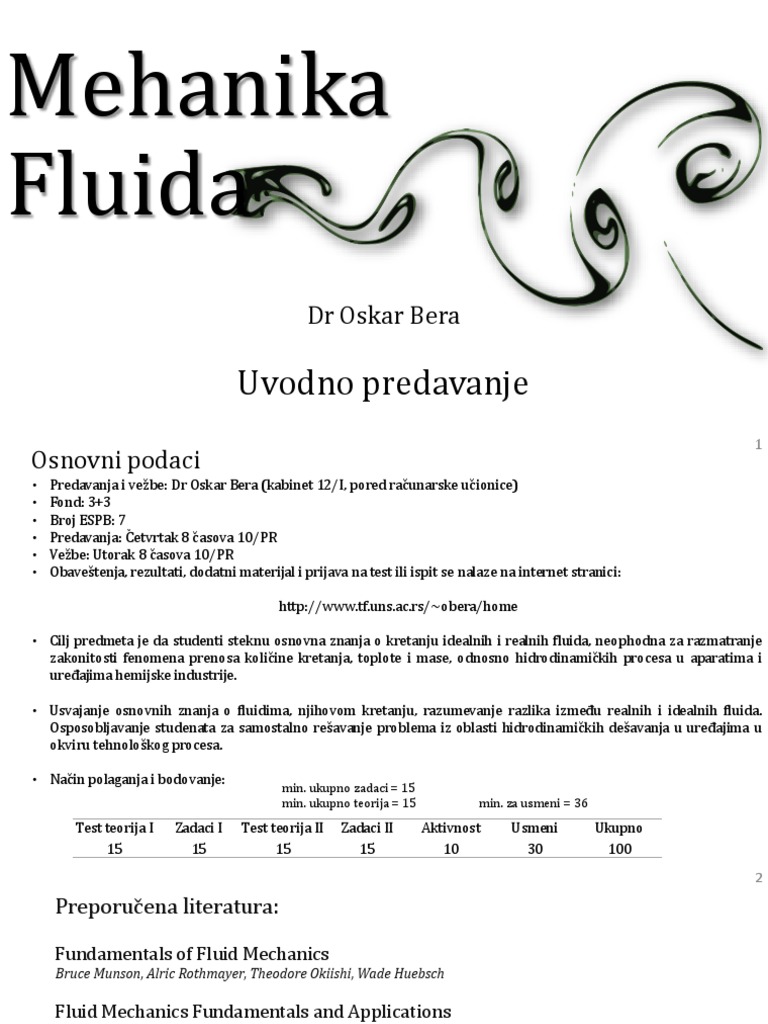 Mehanika Fluida - 1 | PDF