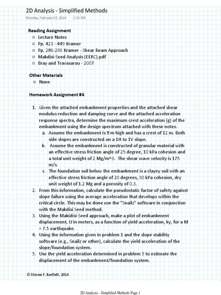2D Analysis - Simplified Methods | PDF | Geotechnical Engineering ...