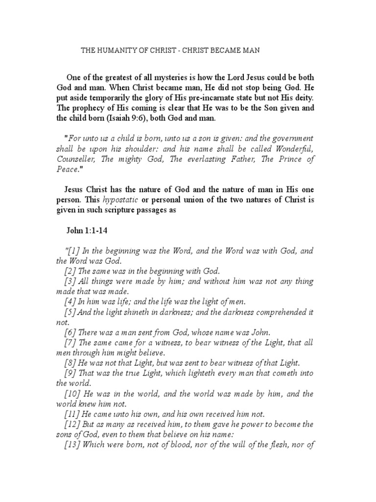 The Dual Nature of Christ Explained | PDF | God In Christianity | Jesus