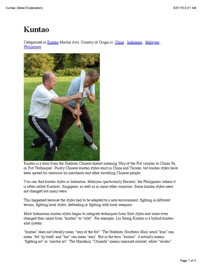 Understanding Kuntao Martial Arts | PDF