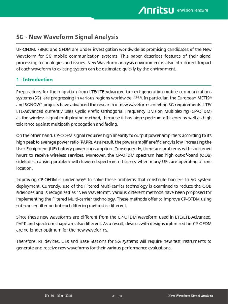 New Waveform Signal Analysis | PDF | Orthogonal Frequency Division ...
