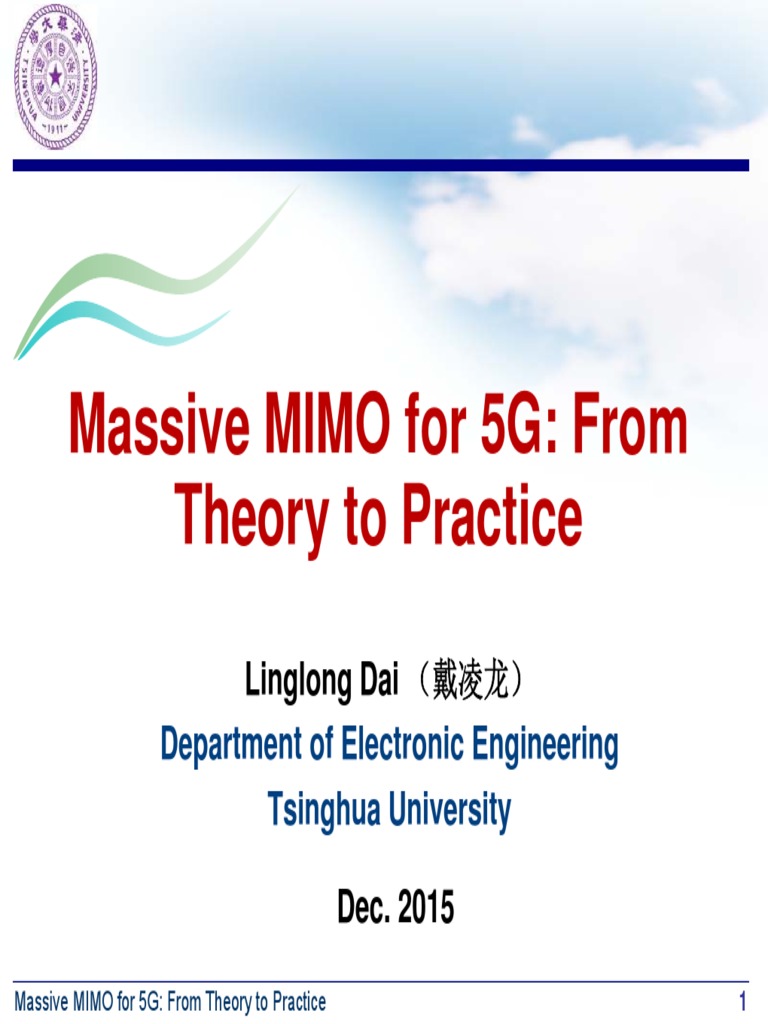 Massive MIMO Insights by Linglong Dai | PDF | Mimo | Wireless