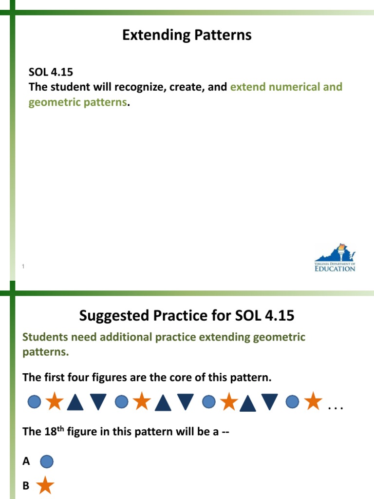 4.15 - Extending Patterns | PDF | Teaching Mathematics