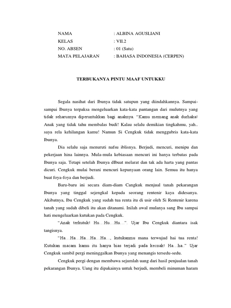 Cerpen Anak SMP | PDF