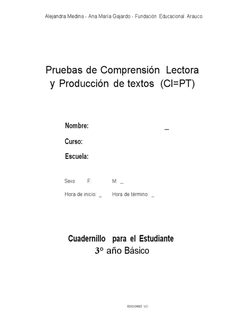 Libro Comprension Lectora Clpt-3º-Basico | PDF | Comprensión lectora | Naturaleza