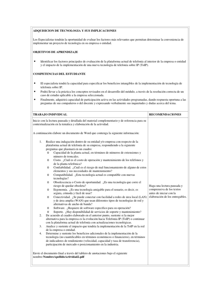 Actividad 2 Ciencia y Tecnologia | PDF | Voz sobre IP | Microsoft