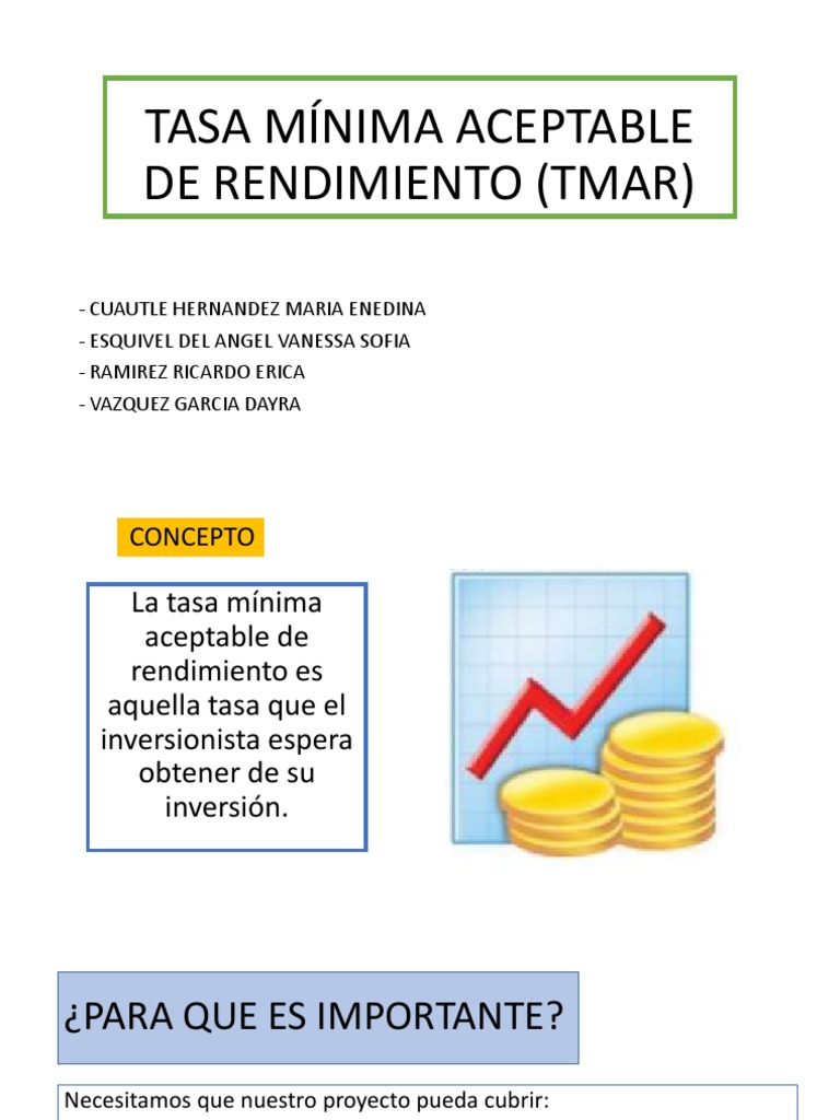 Tasa Mínima Aceptable de Rendimiento (Tmar) (1) | Prima de riesgo | Interés
