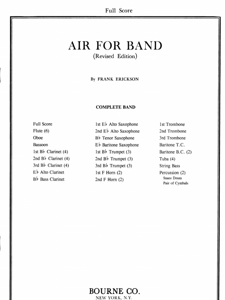 Air For Band | PDF | Saxophone | Woodwind Instruments