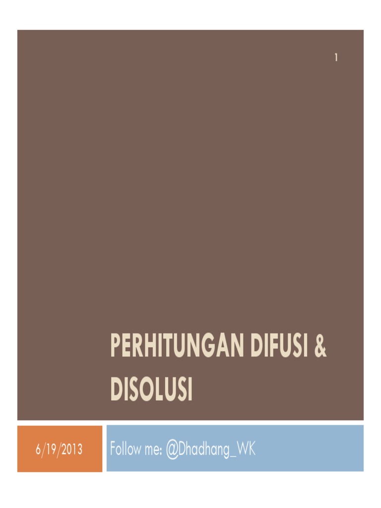 Perhitungan Difusi Disolusi Compatibility Mode | PDF