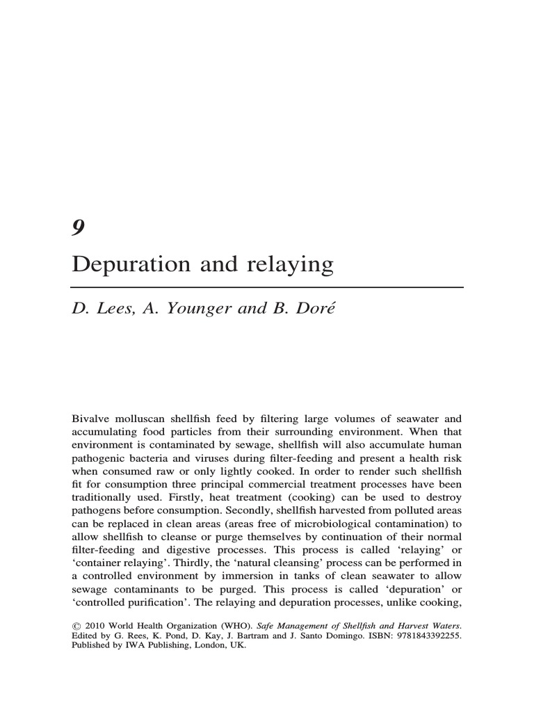 Depuration Molluscs | PDF | Ultraviolet | Water Quality