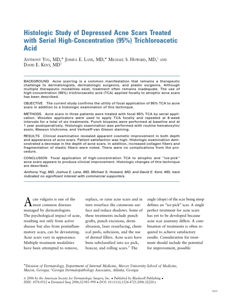 TCA Cross | PDF | Scar | Dermatology