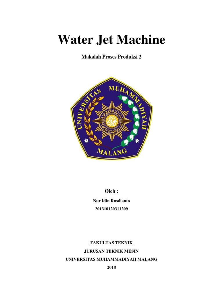 Water Jet Machine | PDF