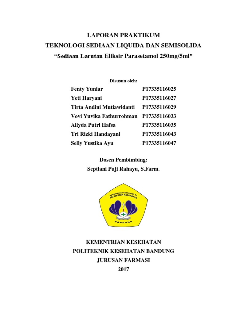 Laporan Elixir Parasetamol | PDF