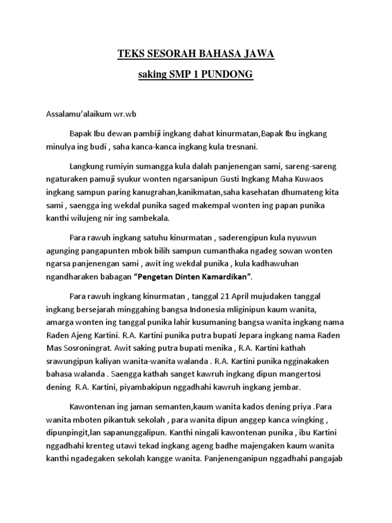 Teks Sesorah B Jawa | PDF