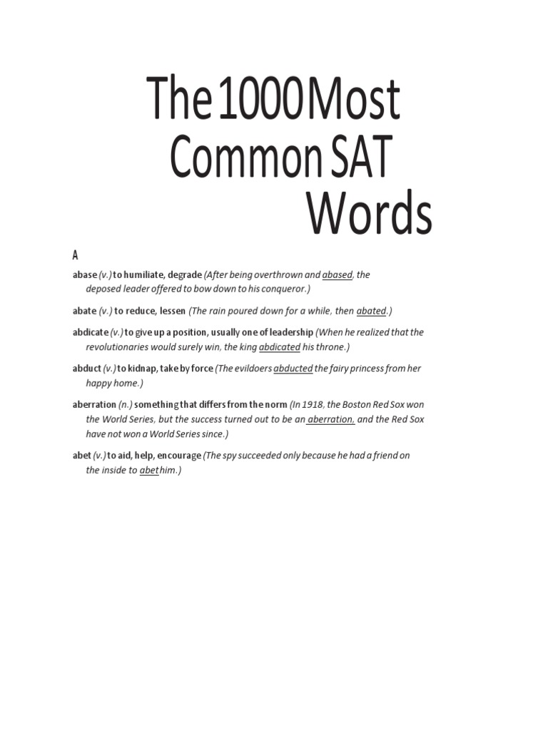 1000 Important SAT Words | PDF | Arbitration