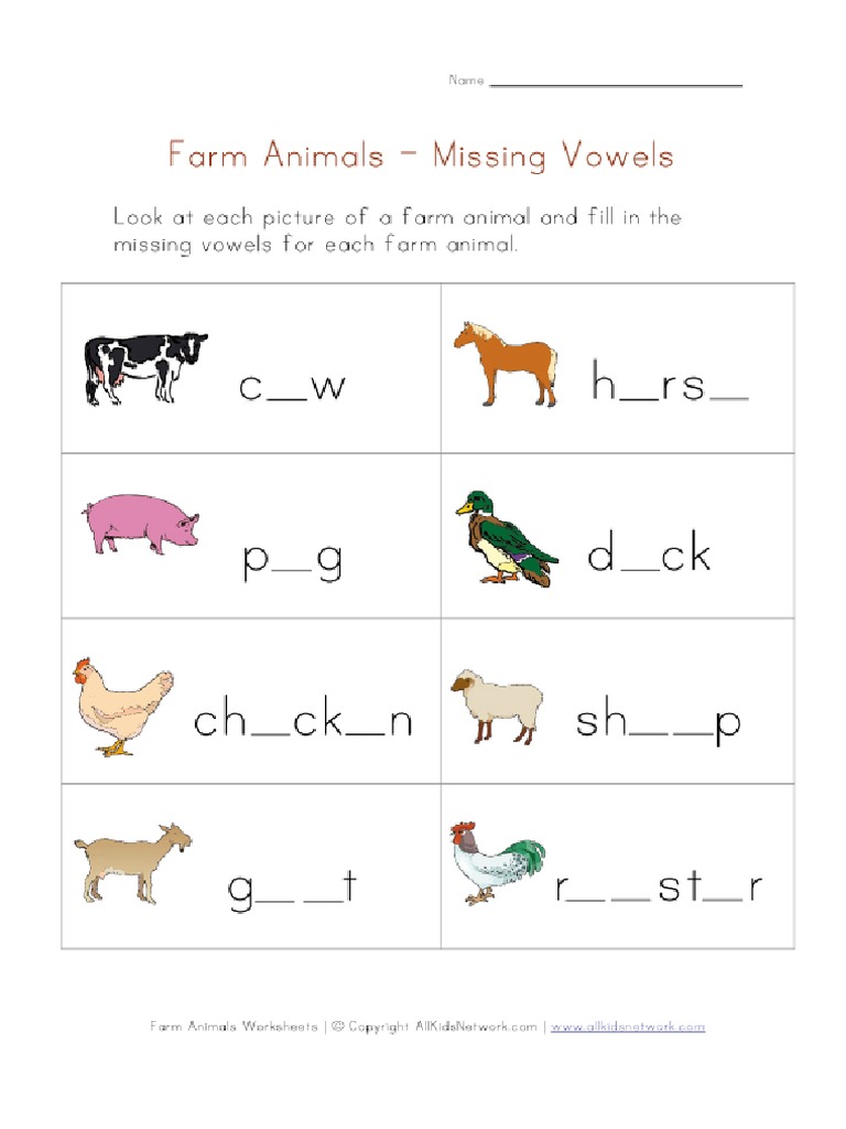 Farm Animals Worksheet 1 Primary | PDF