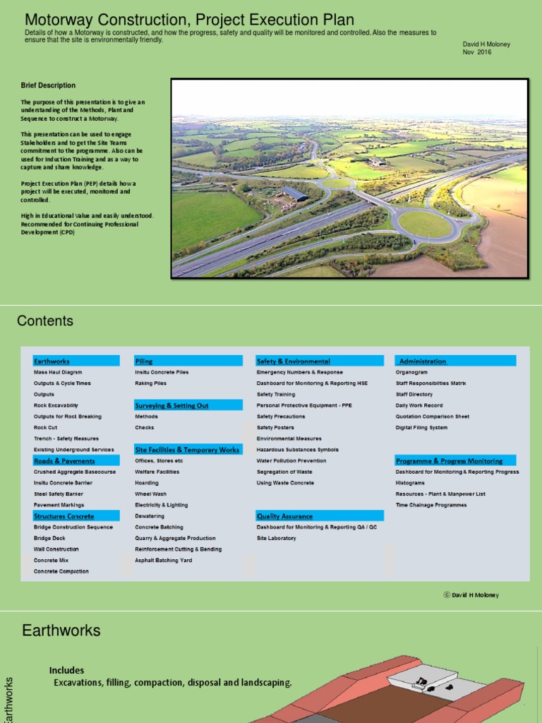 Motorway Construction Execution Plan | PDF | Road Surface | Road