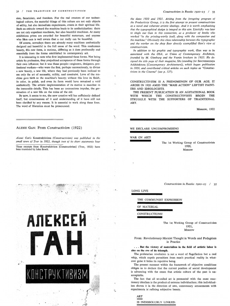 Gan Aleksei 1922 1974 Constructivism PDF | PDF