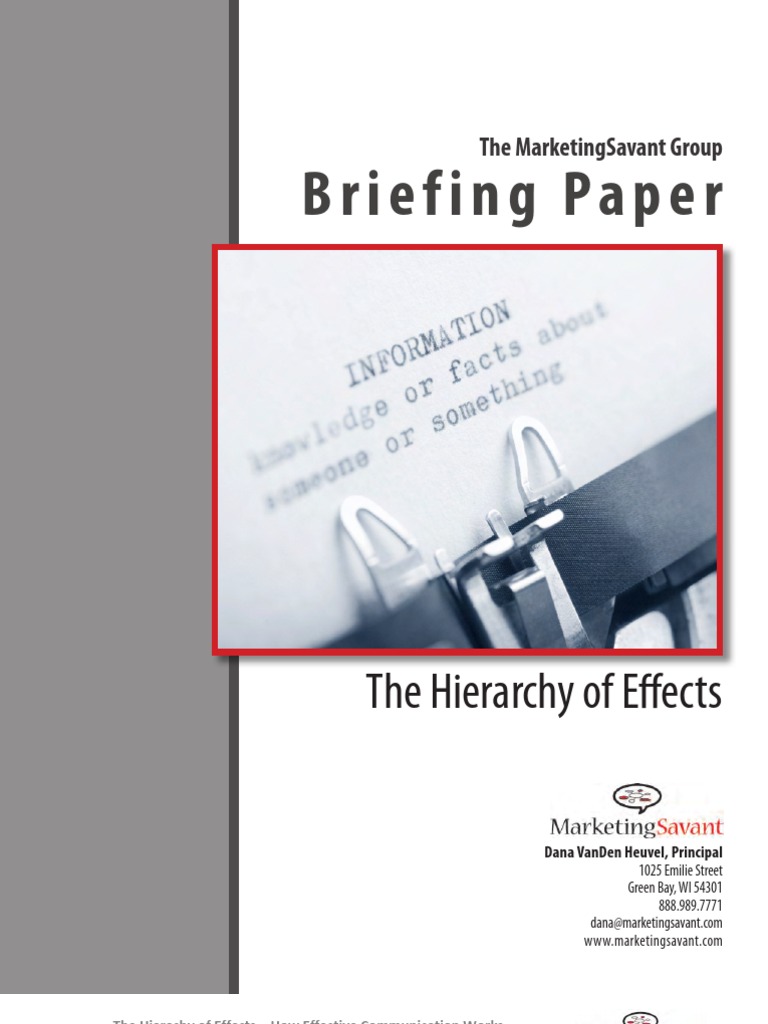 Hierarchy of Effects Briefing Paper | PDF | Advertising | Marketing