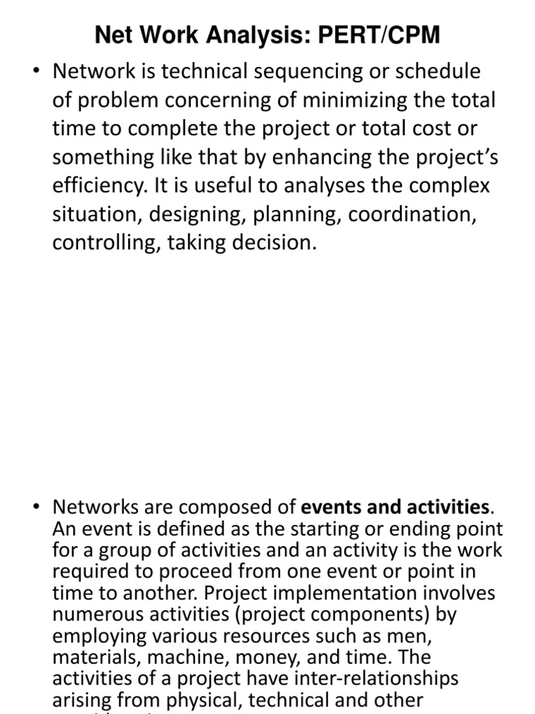 Net Work Analysis: PERT/CPM Techniques | PDF | Systems Science | Business