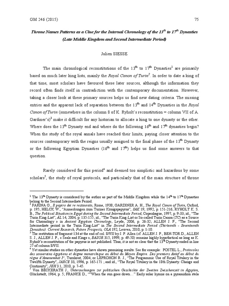 Throne Names Patterns As A Clue For The | PDF | Ancient Africa ...