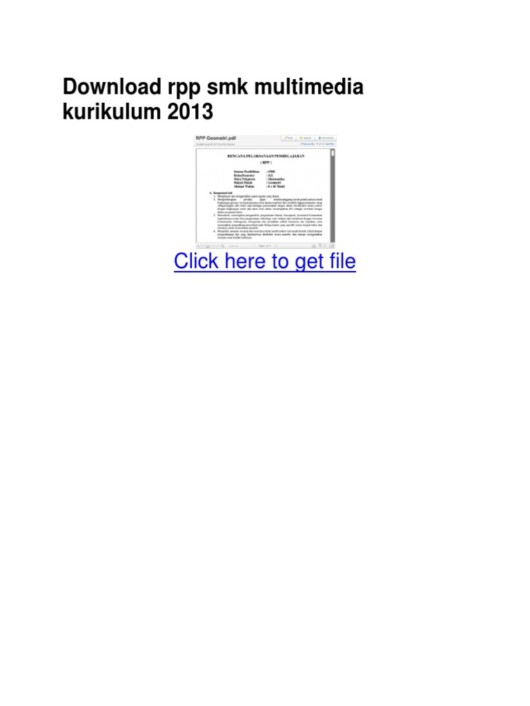 RPP Multimedia SMK Kurikulum 2013 | PDF