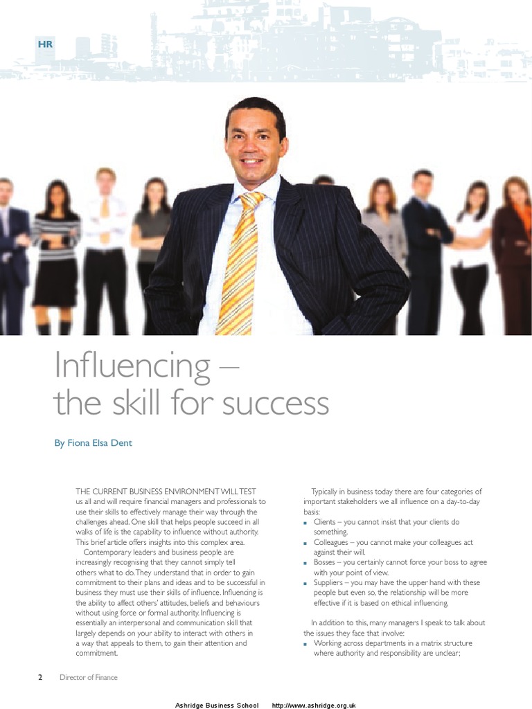 Influencing The Skill For Success | PDF | Nonverbal Communication ...