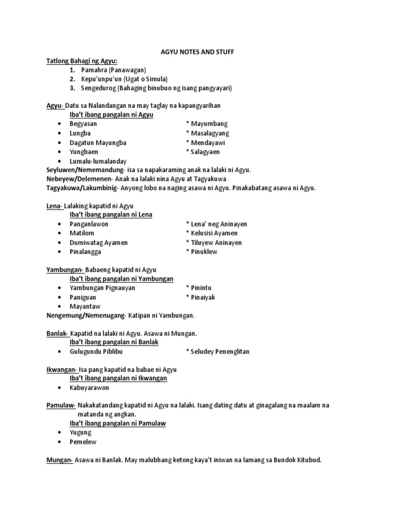 Agyu Notes | PDF | Philippines