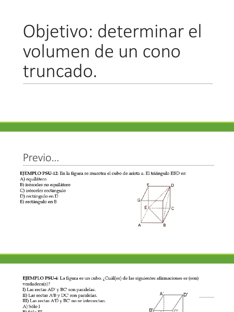 Clse 5 Volumen de Un Cono Truncado | PDF