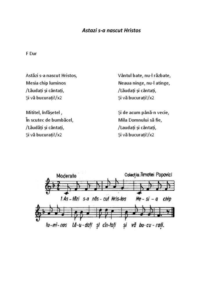 Astazi S-A Nascut Hristos | PDF