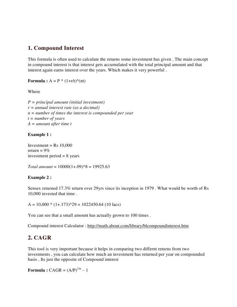 Compound Interest: Formula: A P (1+r/t) (NT) | PDF | Compound Interest ...