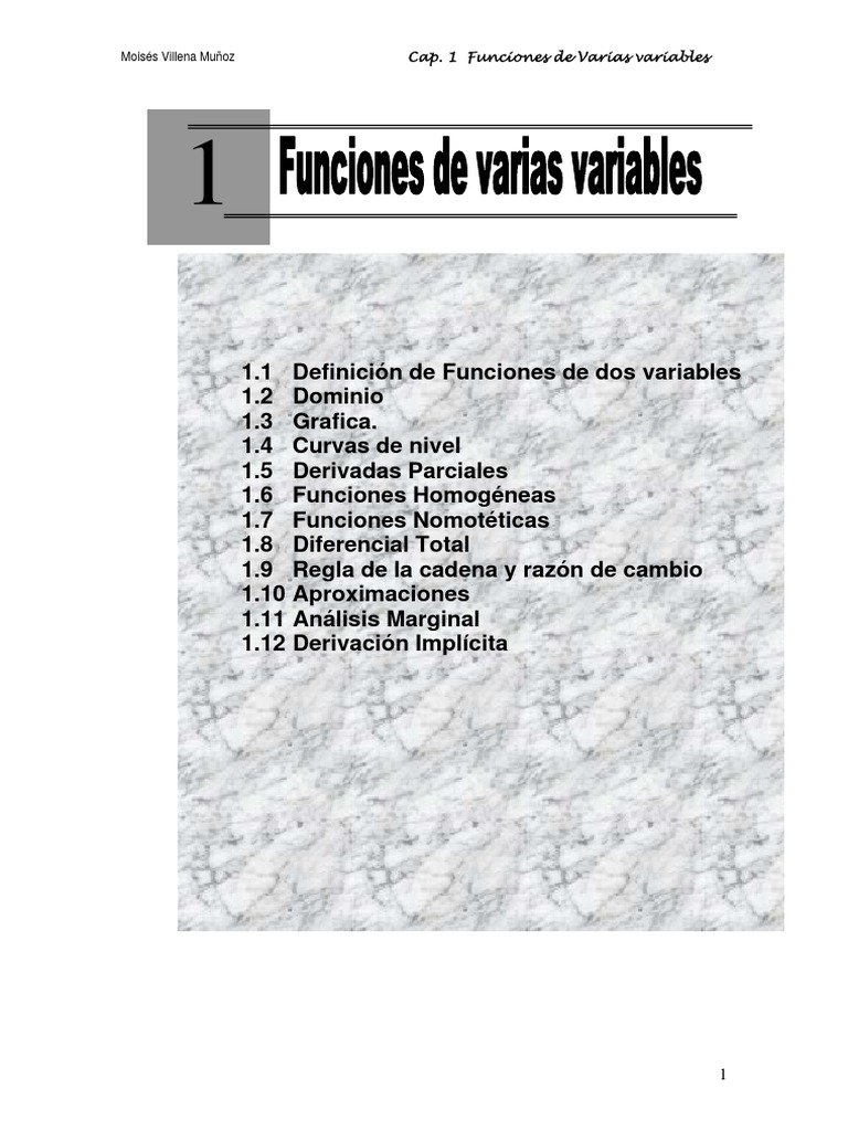 14 Funciones Varias Variables | PDF | Función (Matemáticas) | Dominio ...
