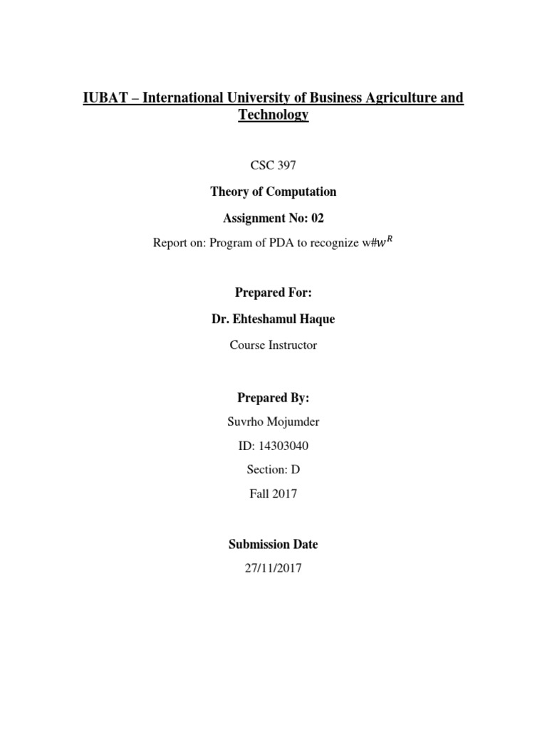 Toc Assignment | PDF | Applied Mathematics | Computer Programming